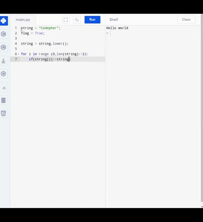 Python Programme To Check String Is Pallindrome Or Not Python Code Youtube