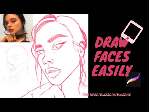 DRAW FACES EASILY! (Dibuja rostros con facilidad) IPAD + PROCREATE.