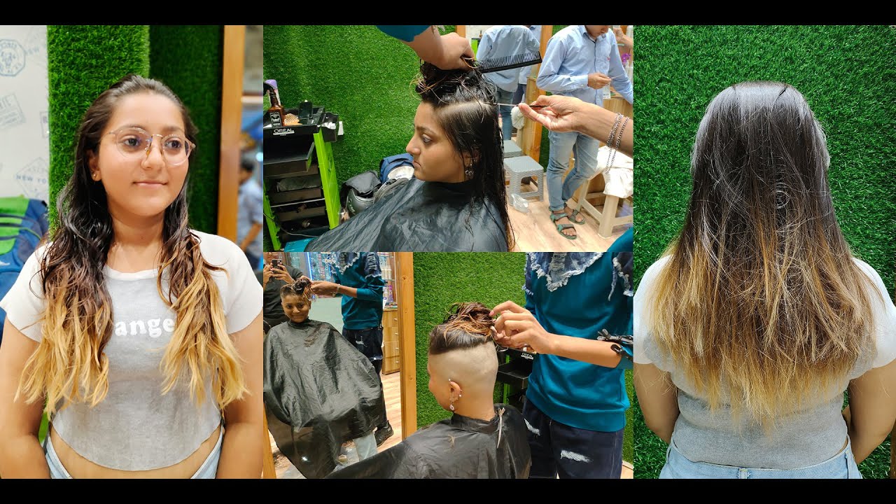 A Mumbai Girl Getting Half Head Shave For Try Something New At Pineapple Salon (Watch Till The ...