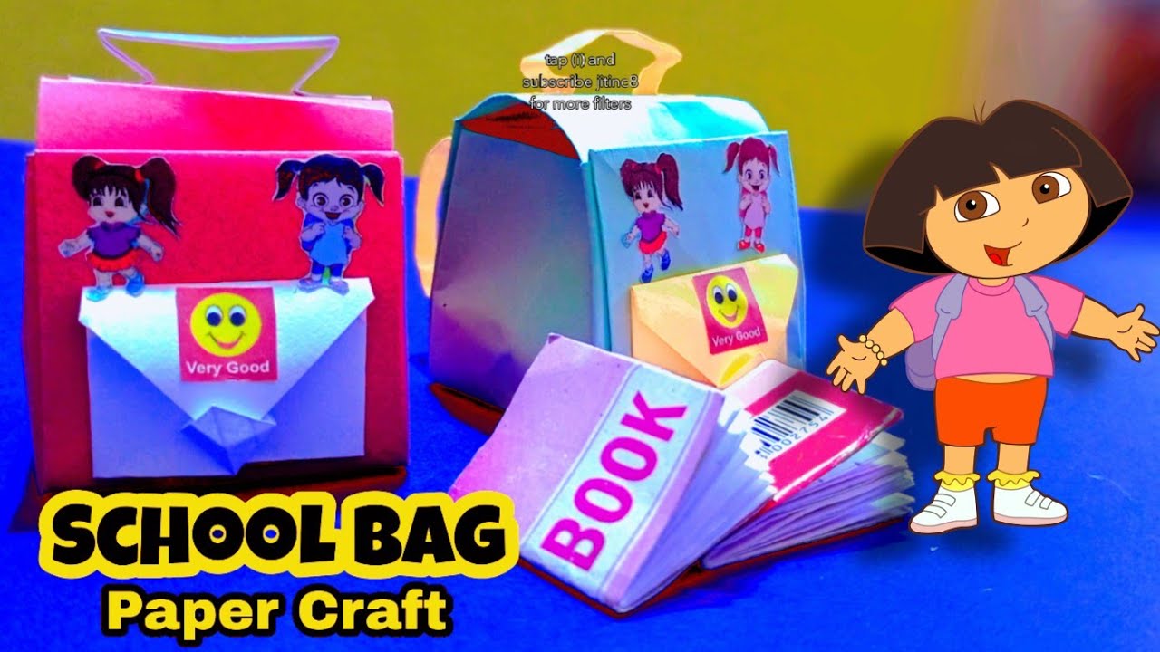 Dora Bujji School Bag Paper Craft #craft #creative #school #bags # ...