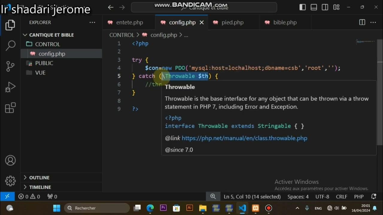 Connexion de la base des données MySQL avec php 2024 - YouTube