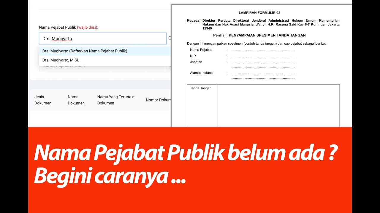 CARA UPLOAD SPESIMEN TANDA TANGAN PEJABAT PUBLIK BELUM TERSEDIA DI ...