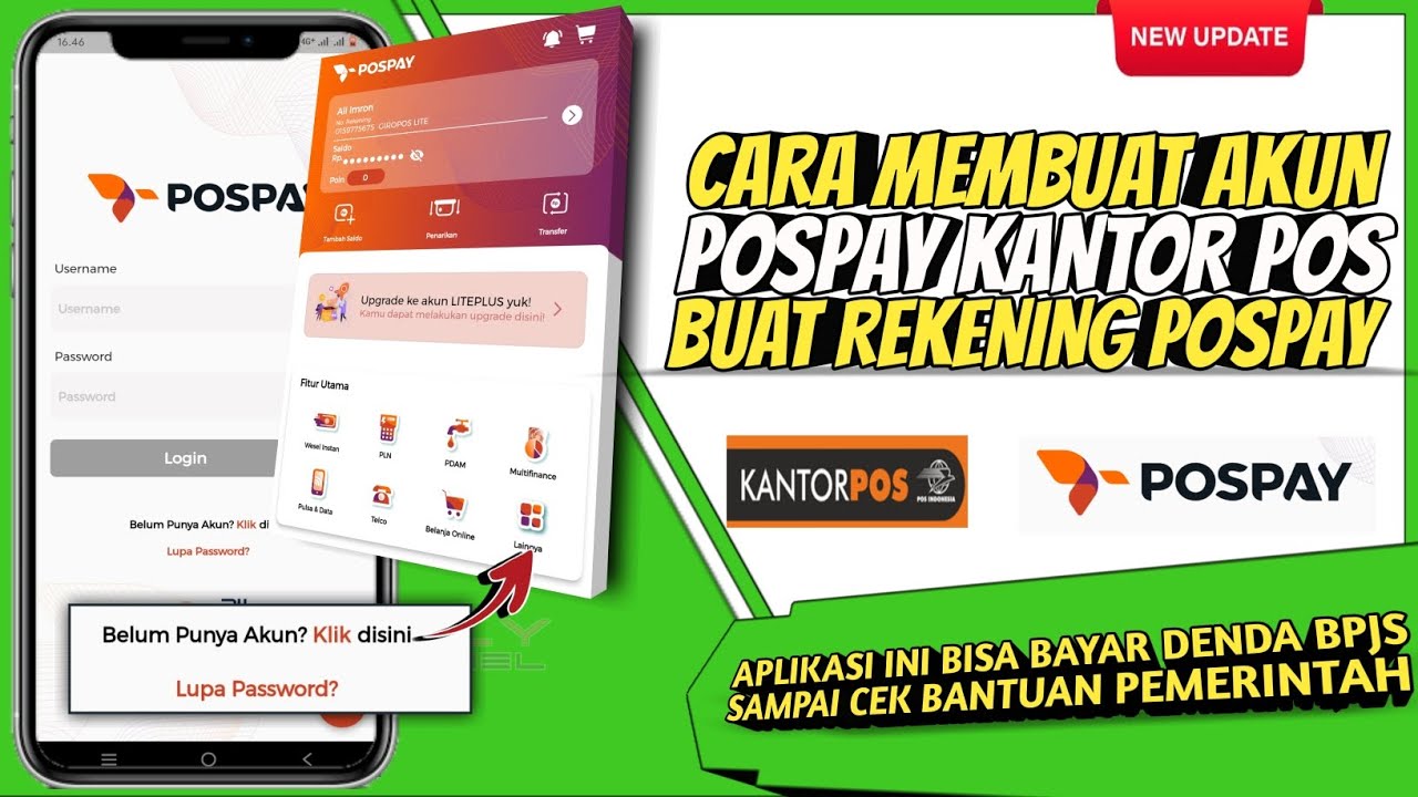 Cara buat akun POSPAY terbaru 2023 • Cara buat akun pospay kantor pos ...
