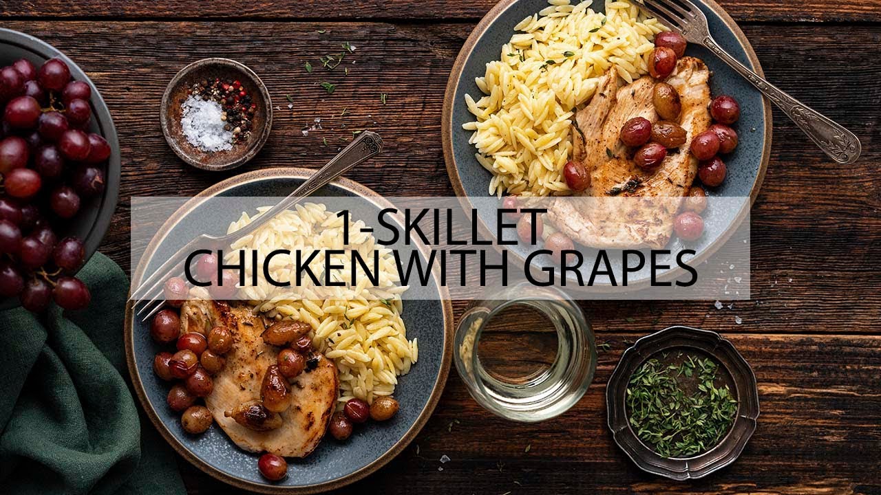 Easy 20-Minute Fall Dinner For 2 - Chicken with Grapes! - YouTube