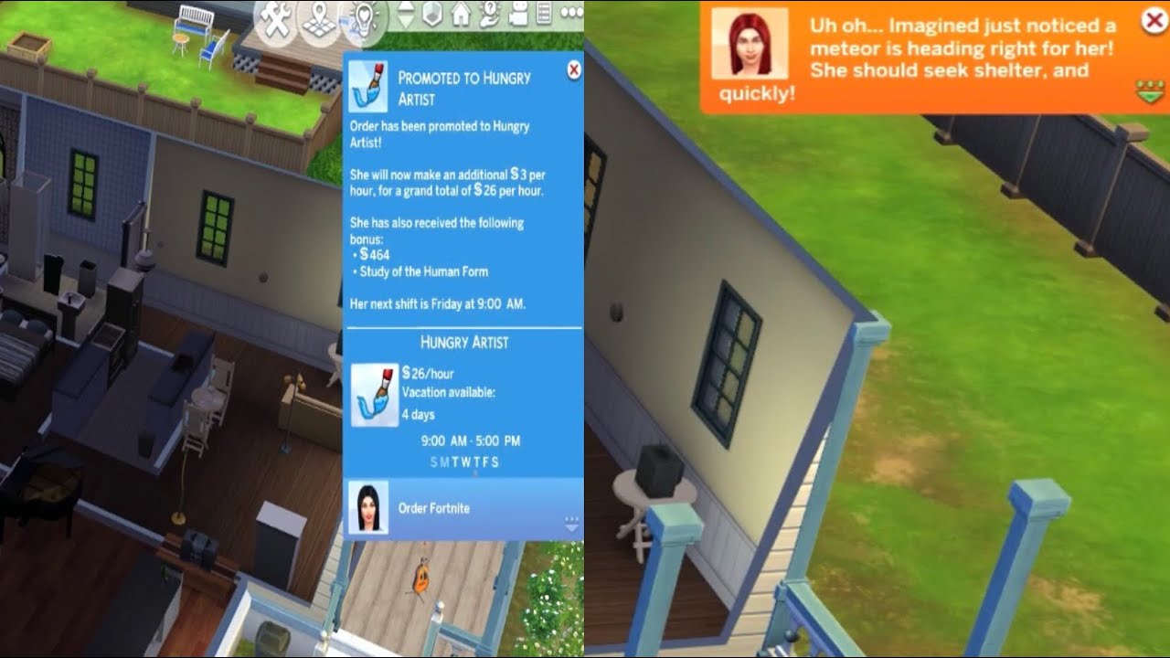 The Sims 4 - Imagined spots a meteor coming right for her! [14] - YouTube