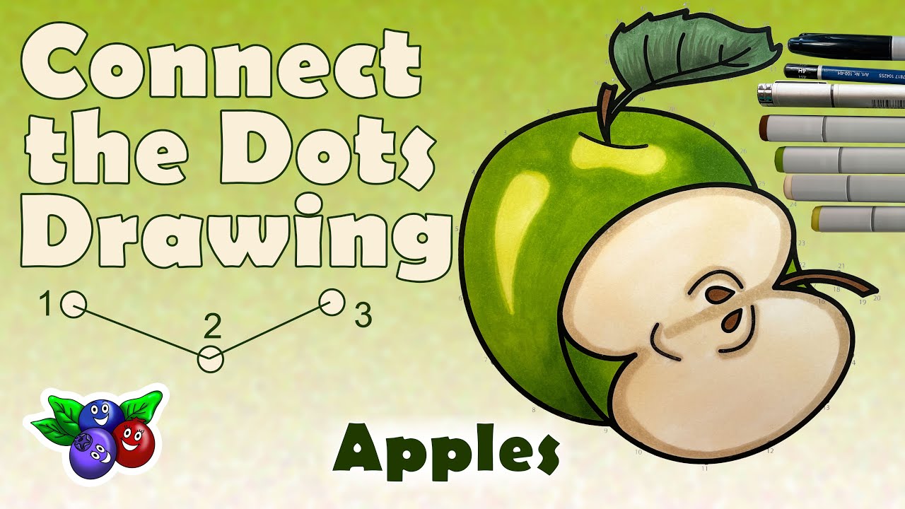 Connect the Dots Drawing - APPLES - How to Draw for Kids Easy ...