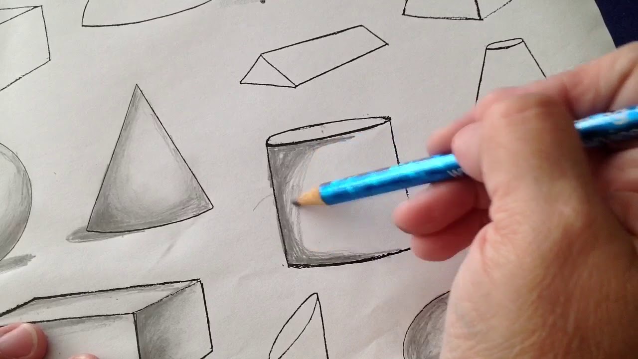 Shading Worksheet -forms with edges - YouTube