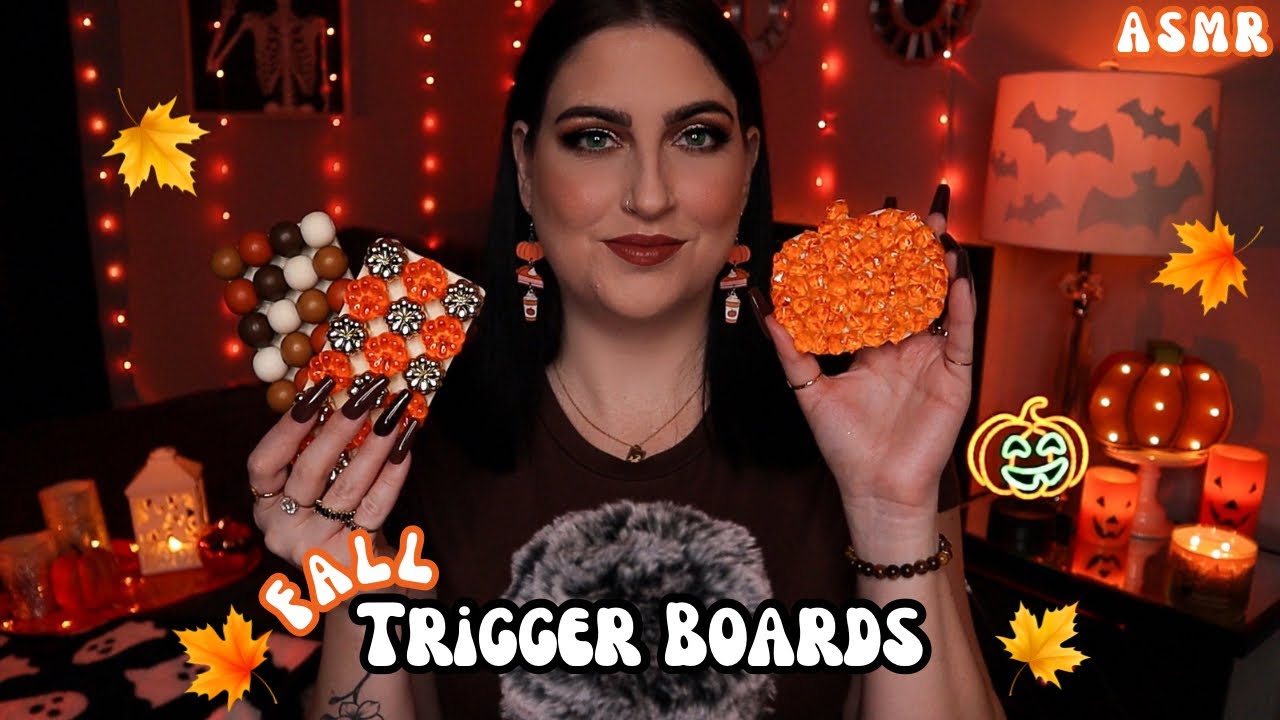 ASMR | Fall Trigger Boards 🍁 (Scratching, Tapping, & Textured Sounds) - YouTube