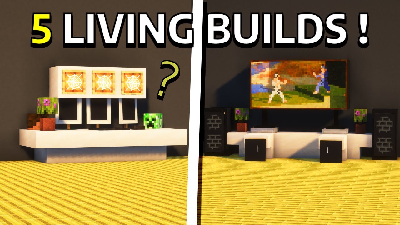 Minecraft: 5 Living Room Build Ideas & Designs! - YouTube