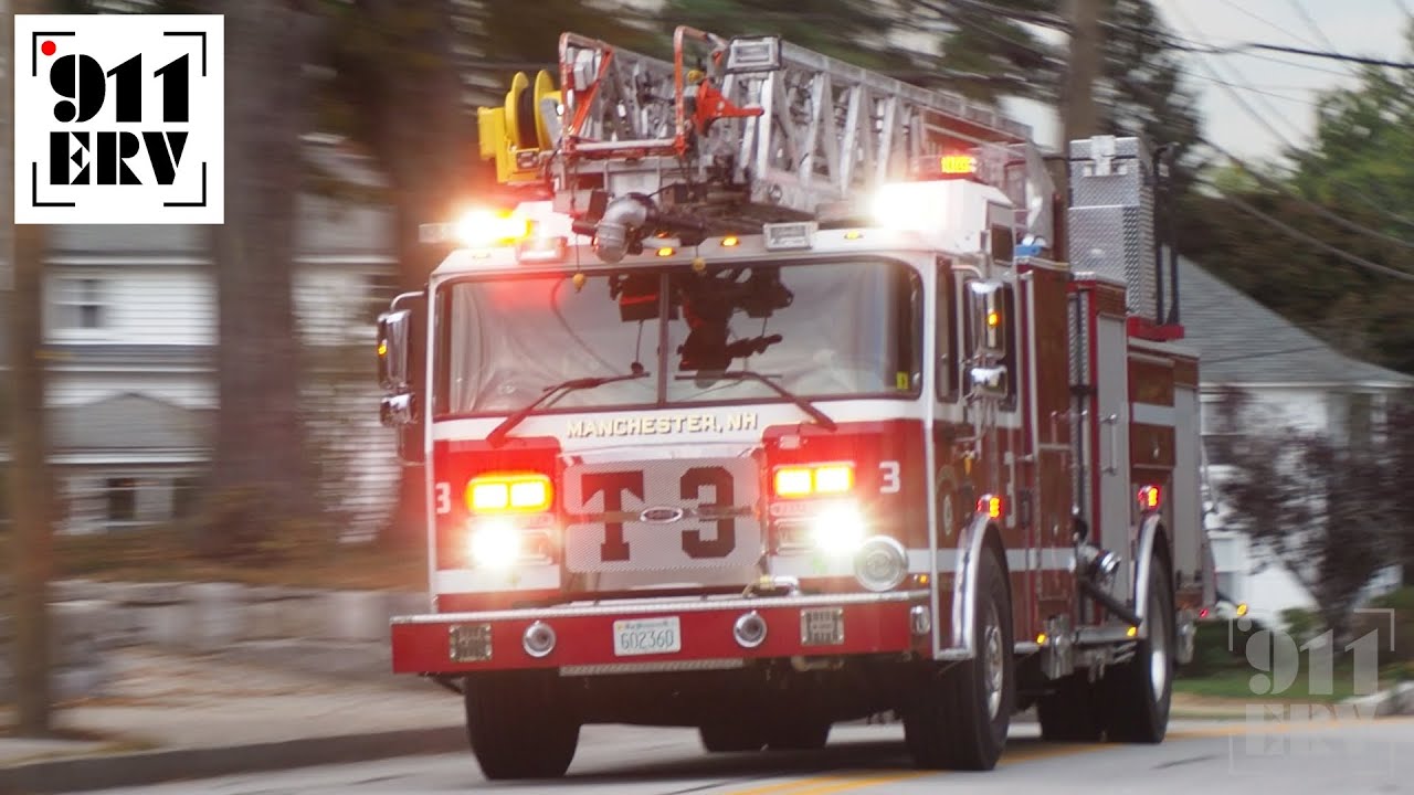 Manchester Fire Trucks Responding | Truck 3, Rescue 1, Engine 11, and ...
