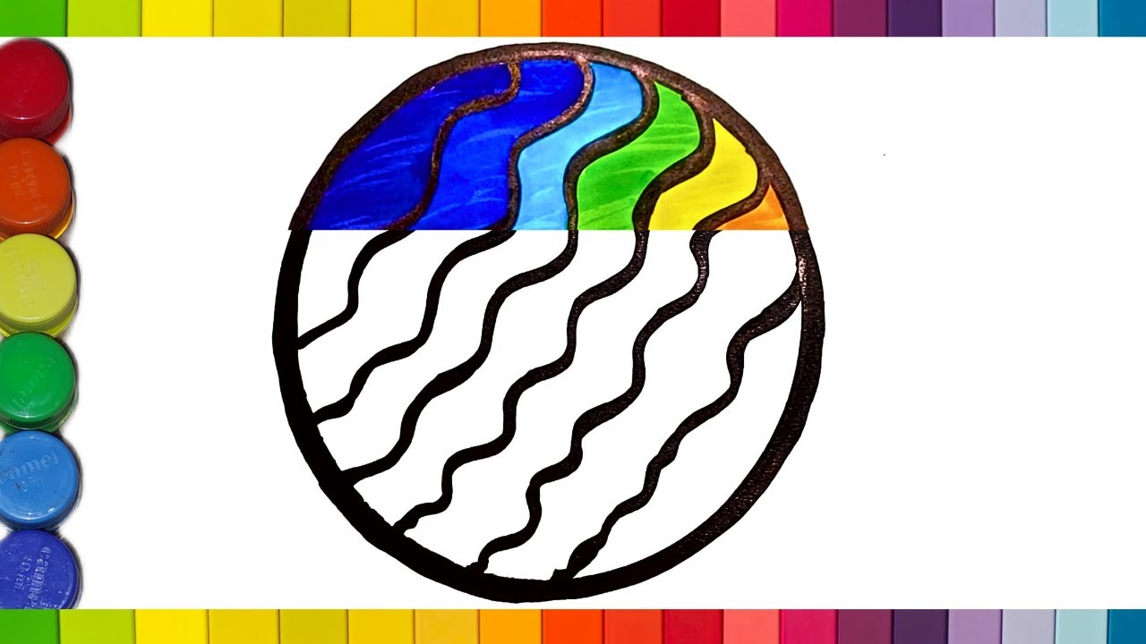Round Ball Rainbow Coloring for Kids & Toddlers | How to draw a ...