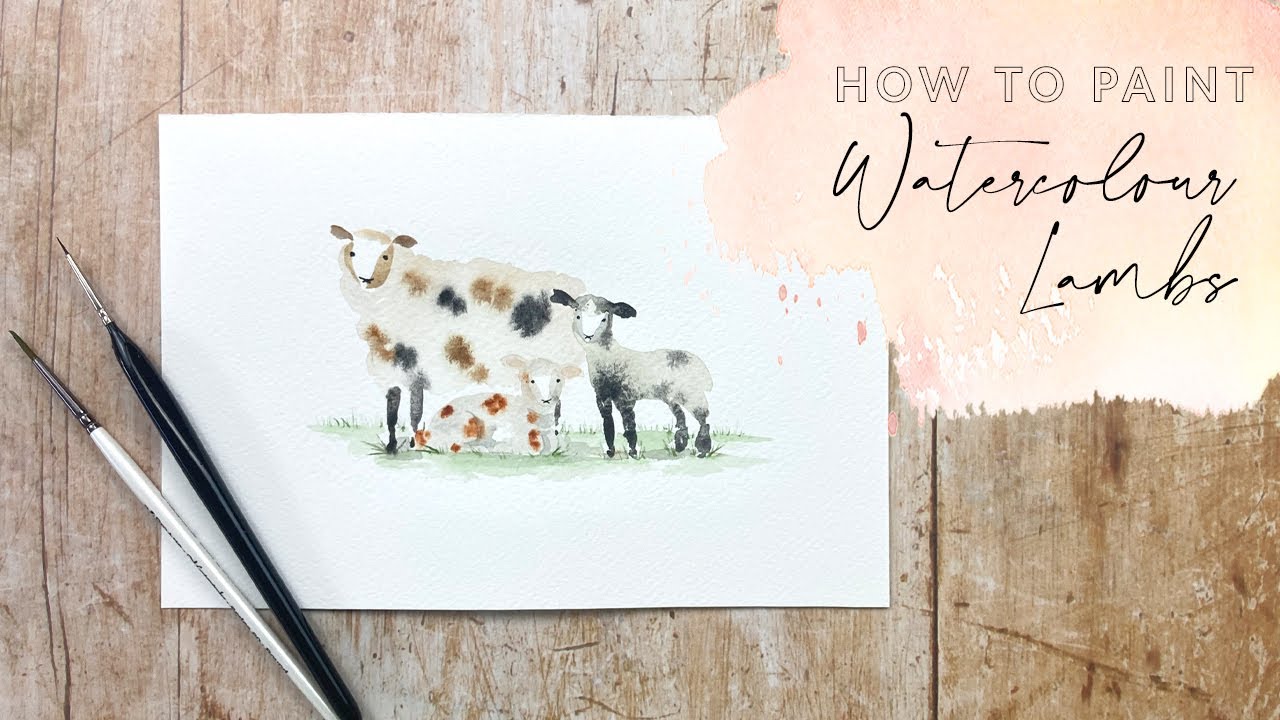 How to Paint Watercolour Lambs - YouTube