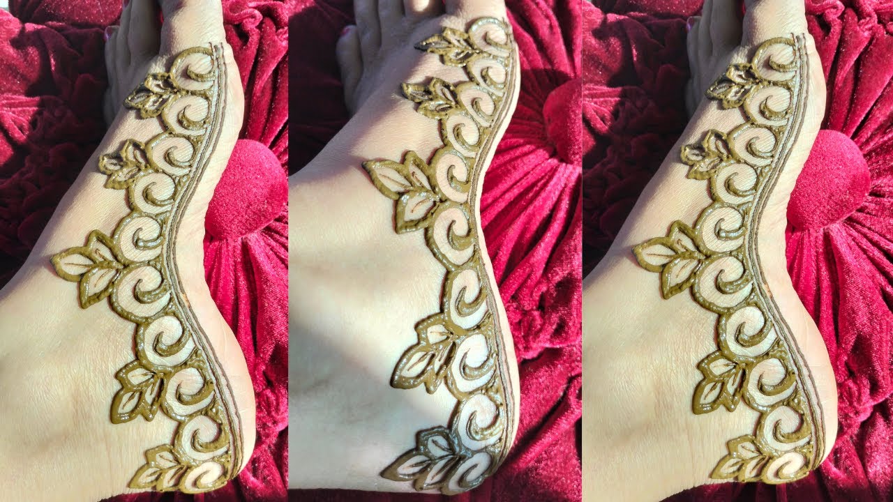 new easy simple feet design || mehndi design || leg mehndi design - YouTube
