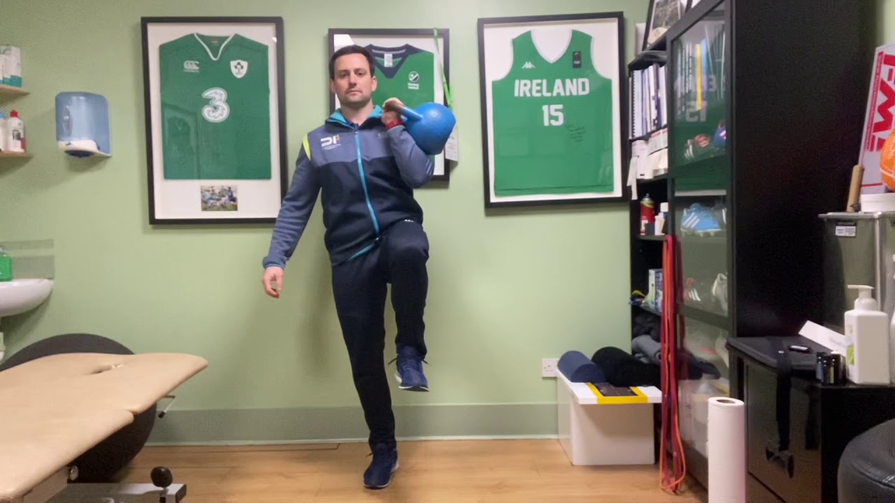 Single Leg Front Rack Offset Kettlebell Isometric Ankle Hold - YouTube