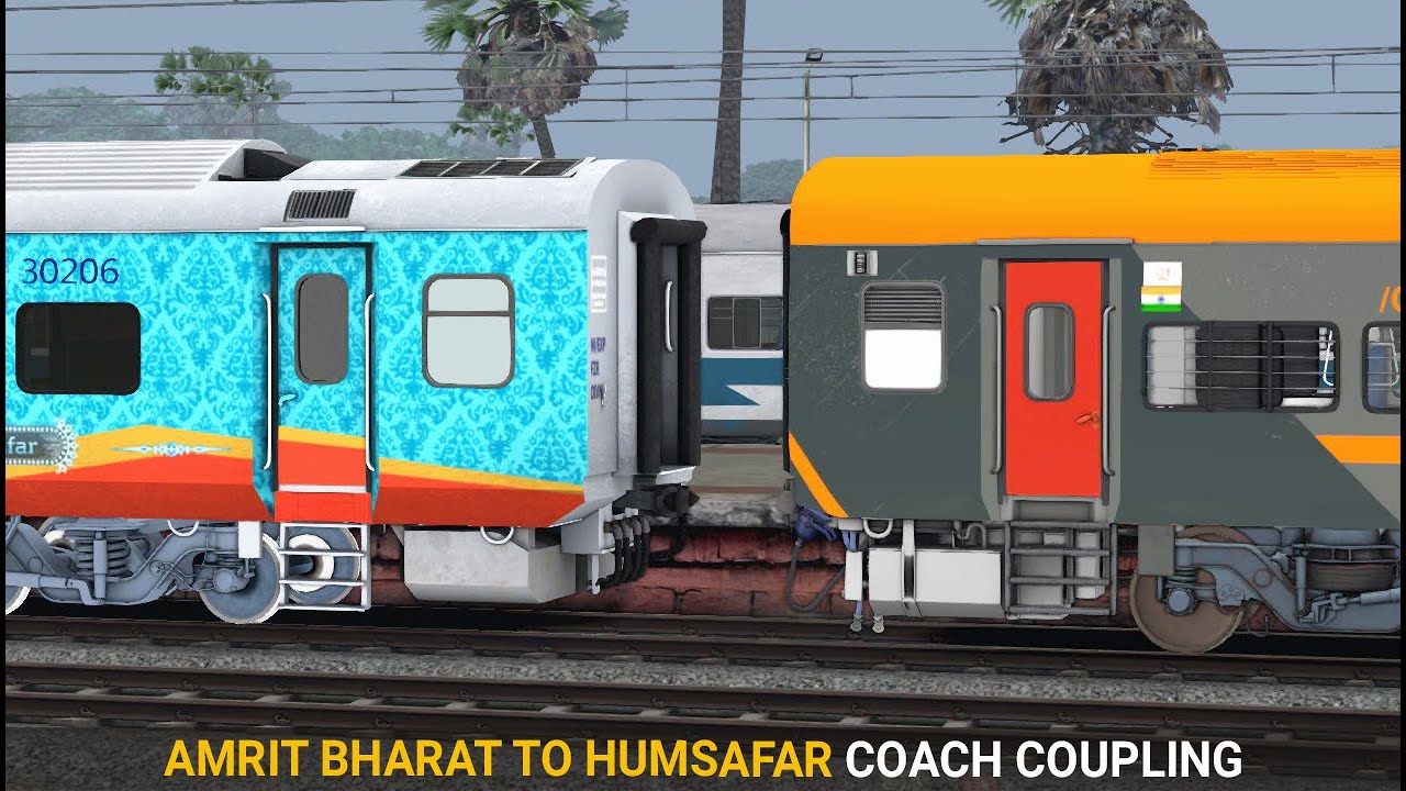 Amrit Bharat to Humsafar Coach Coupling | Train Simulator | Express Train Coupling | Rail Road ...