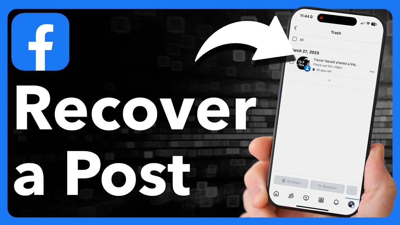 How To Recover A Deleted Post On Facebook - YouTube