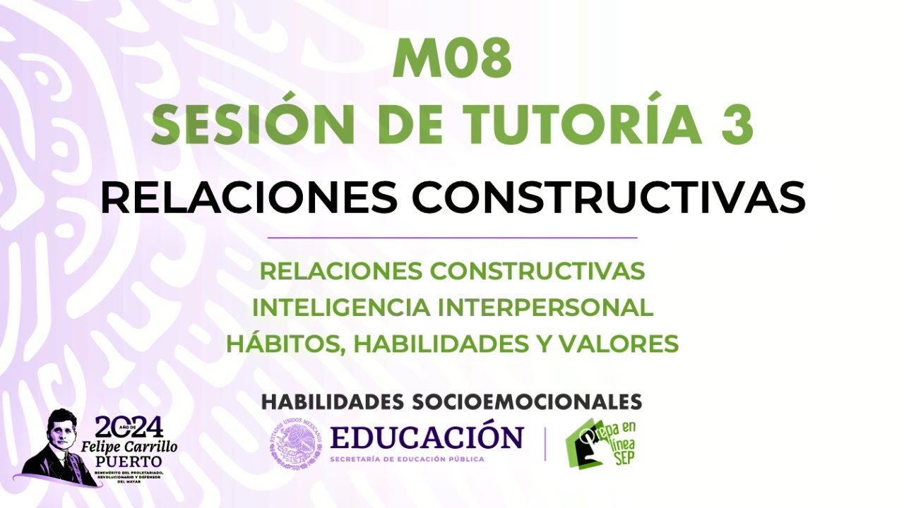 Sesión de Tutoría 3 HSE: RELACIONES CONSTRUCTIVAS - YouTube