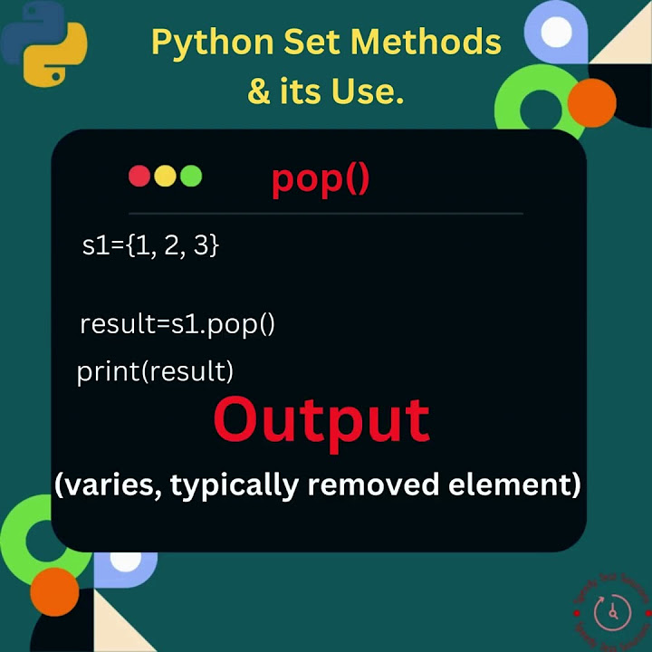 Exploring Python Set Methods 'pop()' #python #coding #interview #pythontutorial - YouTube