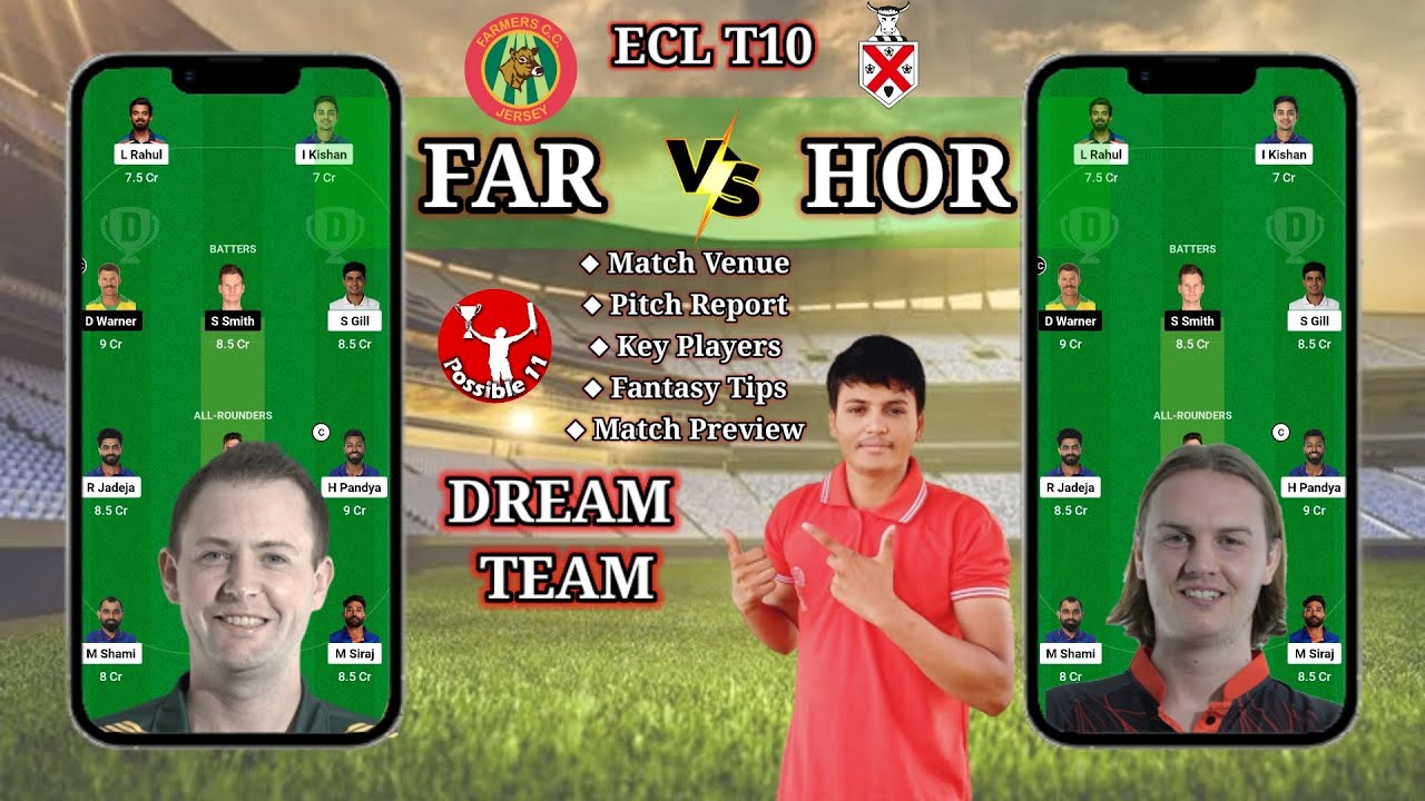FAR vs HOR Dream11 Prediction || Farmers vs Hornchurch today's match ...