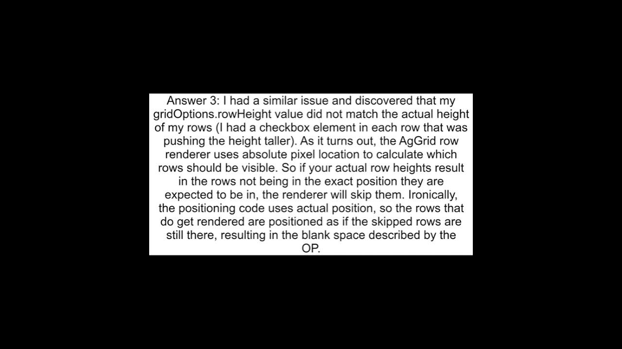 Ag Grid Is Not Rendering All My Rows Youtube