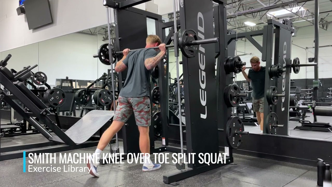 Smith Machine Knee Over Toe Split Squat - YouTube
