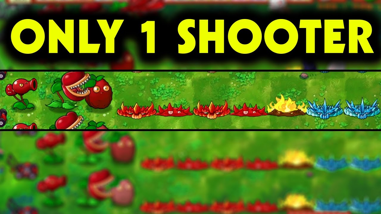 PvZ Fusion: Hard Level with Only 1 Cherry Shooter - YouTube