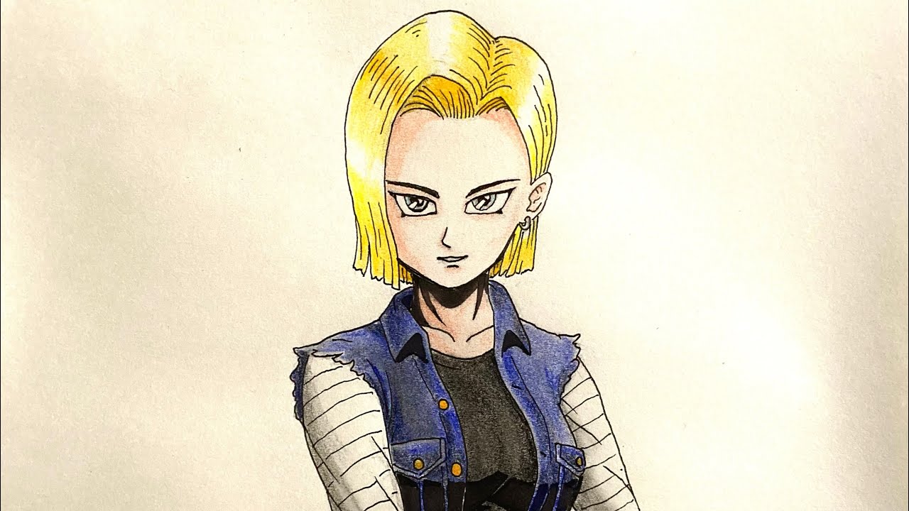 Drawing Android 18 - YouTube