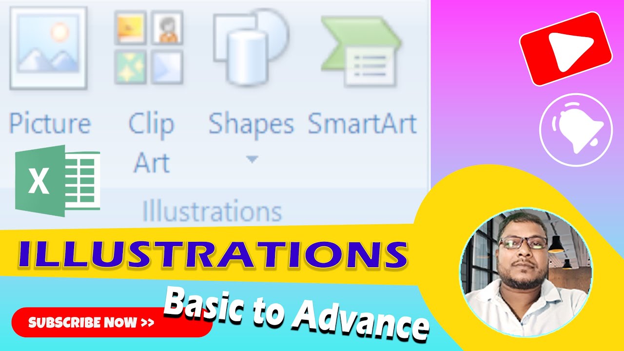 Illustration Group (Picture, Clip Art, Shapes & Smart Art In Ms Excel ...