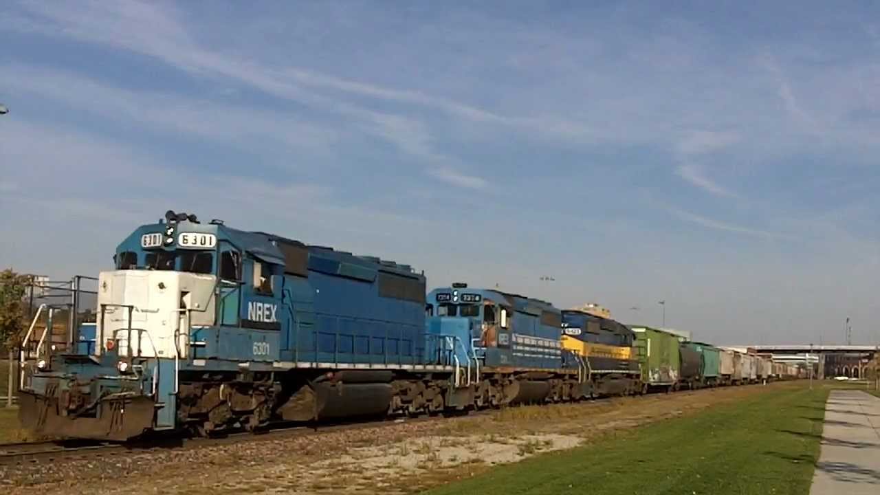NREX 6301 w/ Crappy Horn Leads IC&E Freight - YouTube