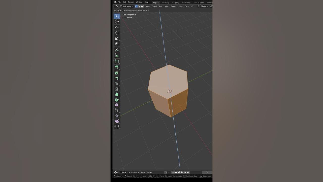 Make a hexagonal tile in blender #blender3d #blender #3dmodeling - YouTube