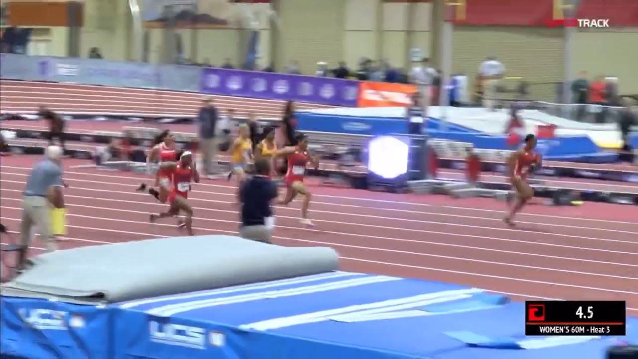 Destiny Smith-Barnett Runs Meet Record 7.15 - YouTube