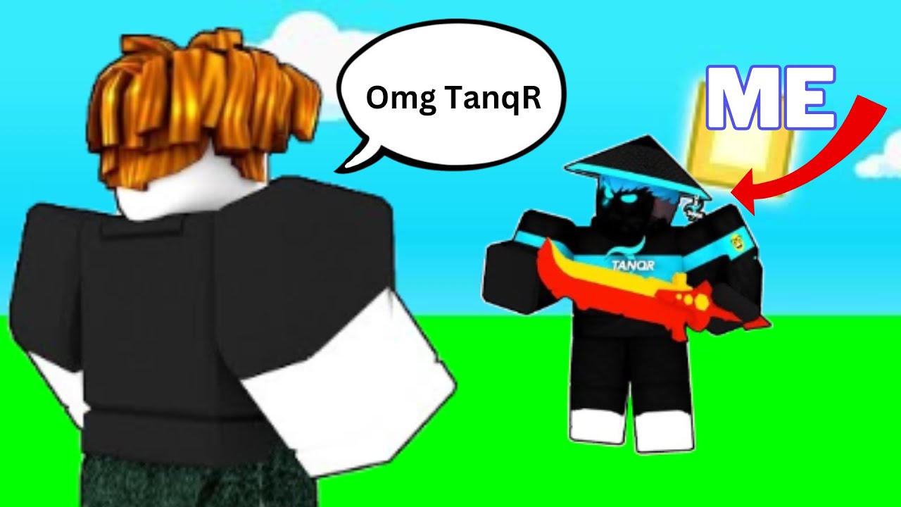 Pretending to be TanqR in Roblox Bedwars - YouTube