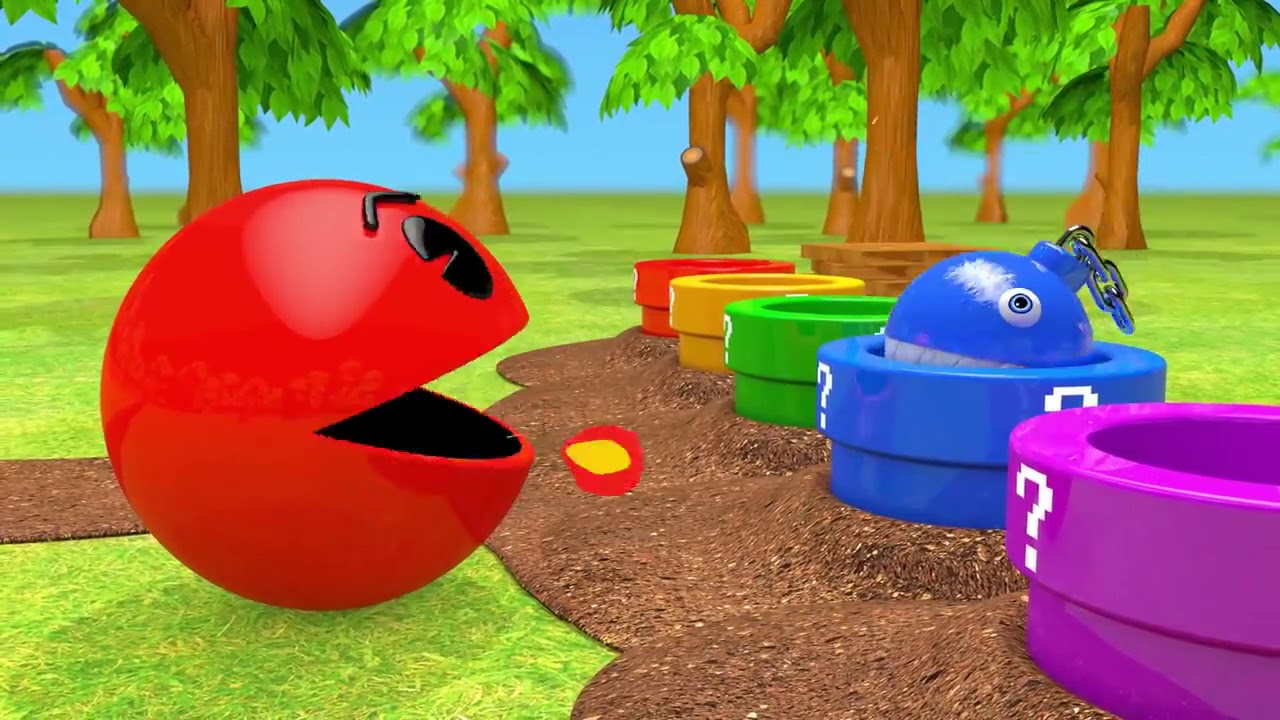 Pacman vs Chain Chomp and Finding a lost Baby Pacman on the Farm ...