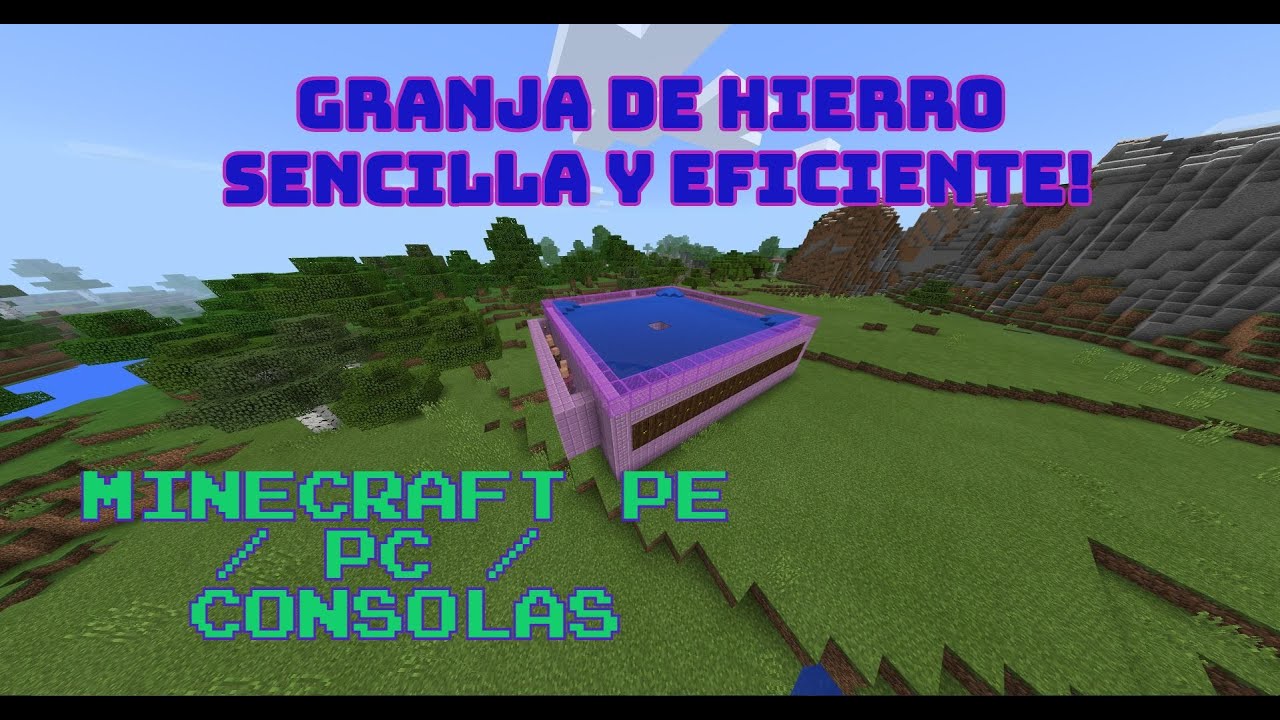 MINECRAFT PE 1.10.0 | Tutorial: Cómo hacer una GRANJA DE HIERRO simple ...