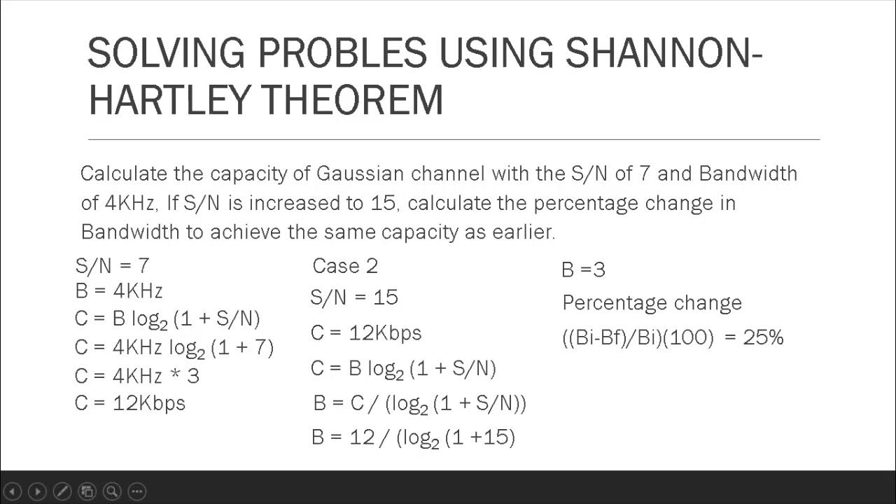 Information/Channel Capacity, Shannon-Hartley Theorem - YouTube