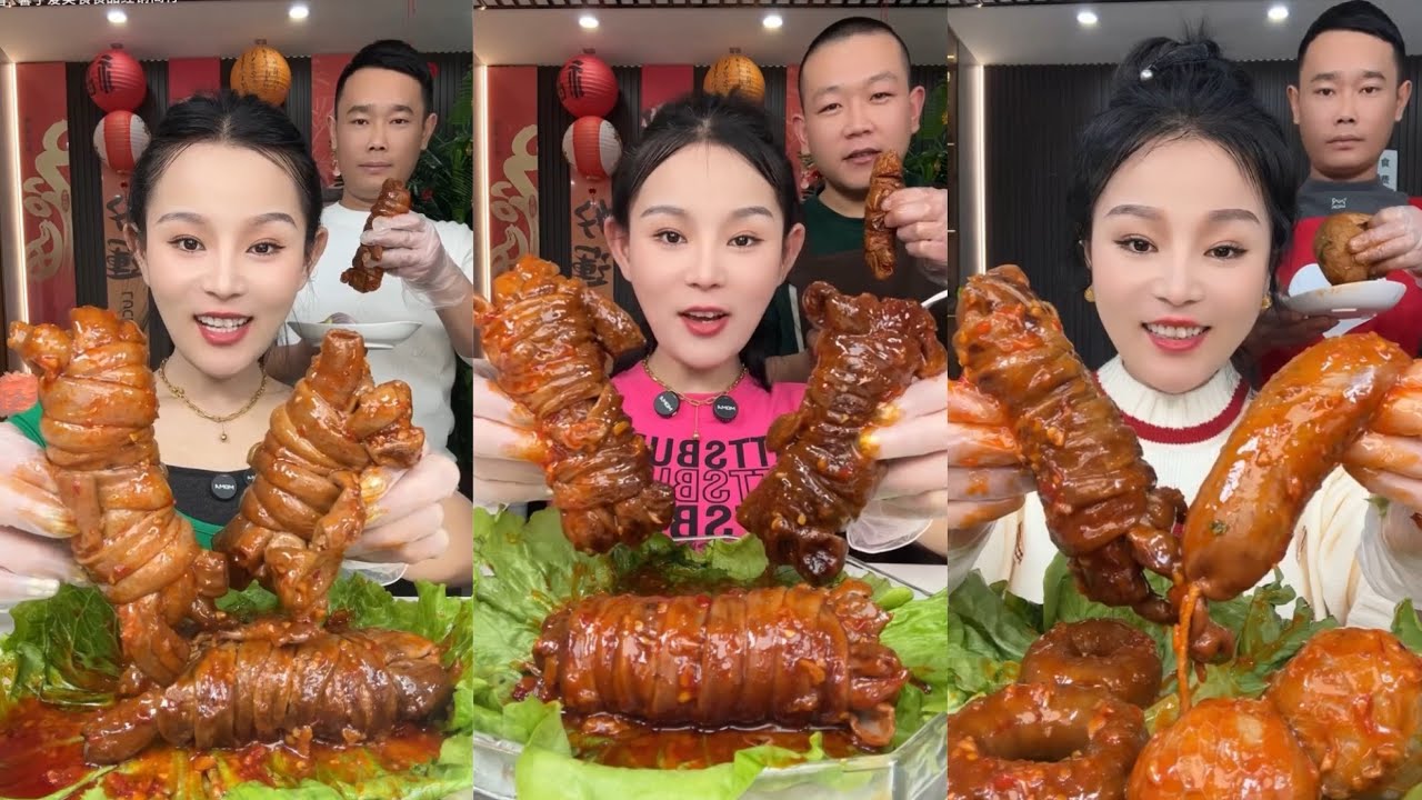 ASMR EATING SPICY SHEEP BRAIN AND PORK GUT SATİSFYİNG MUKBANG - YouTube