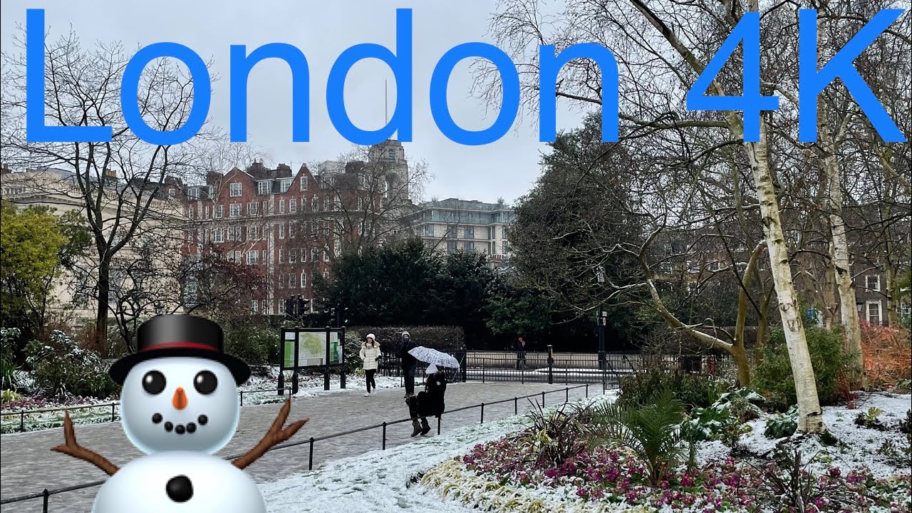 LONDON SNOW 4k January 2021 Live video vlog Virtual tour. London ...