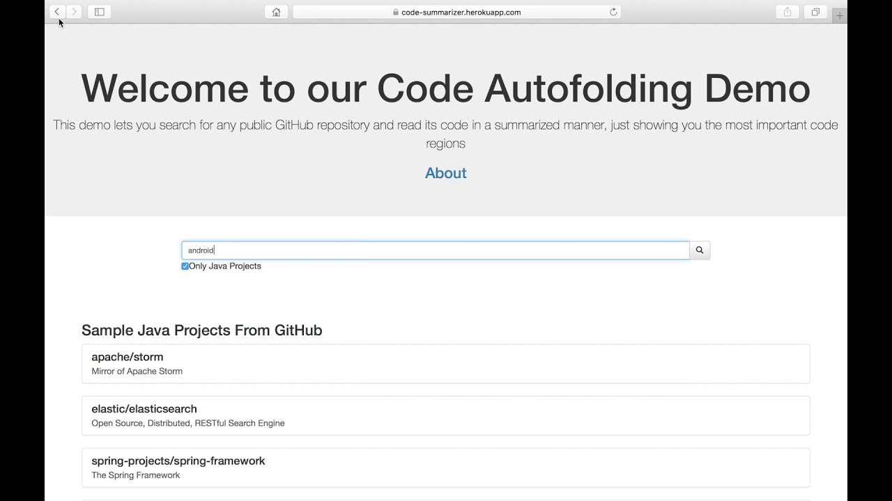 TASSAL: Autofolding for Source Code Summarization - YouTube