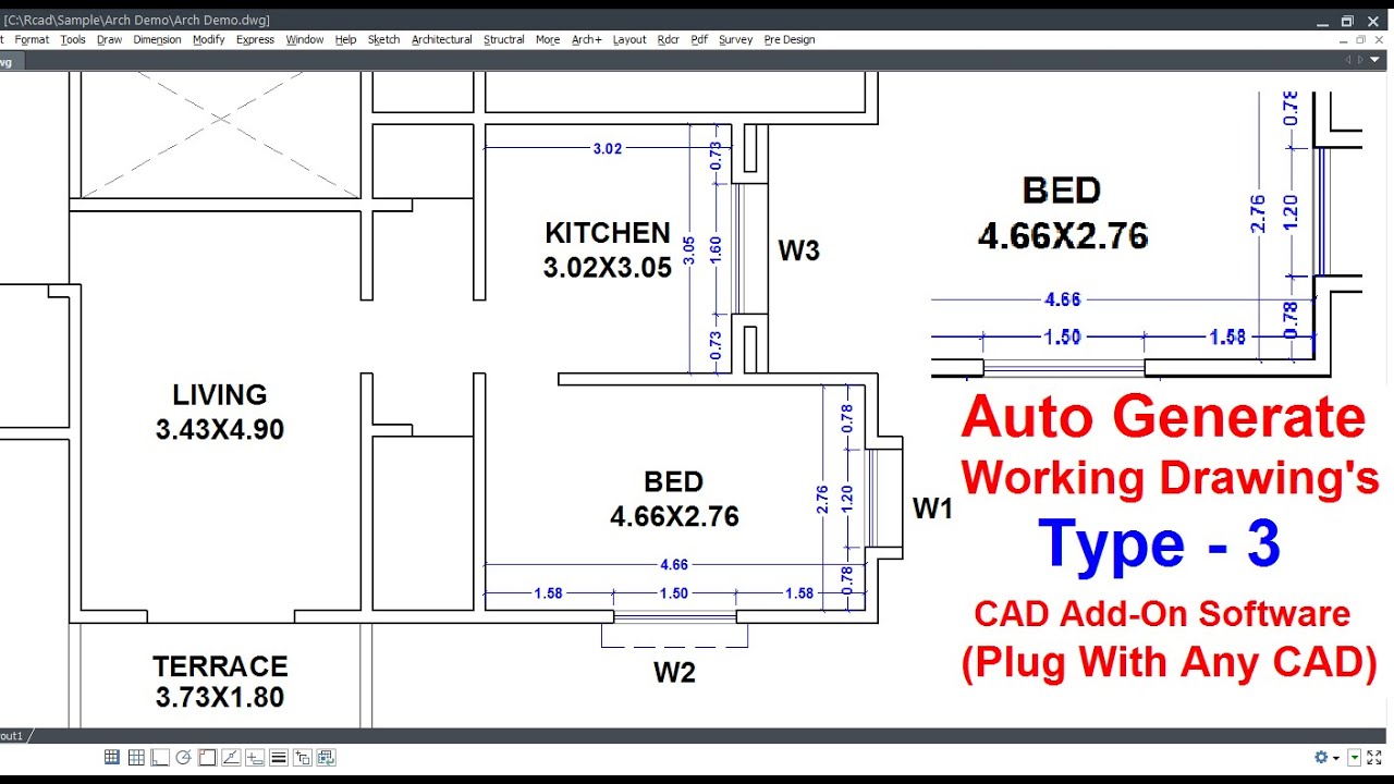 Auto Generate Working Drawing in Few Seconds Type 3 - YouTube