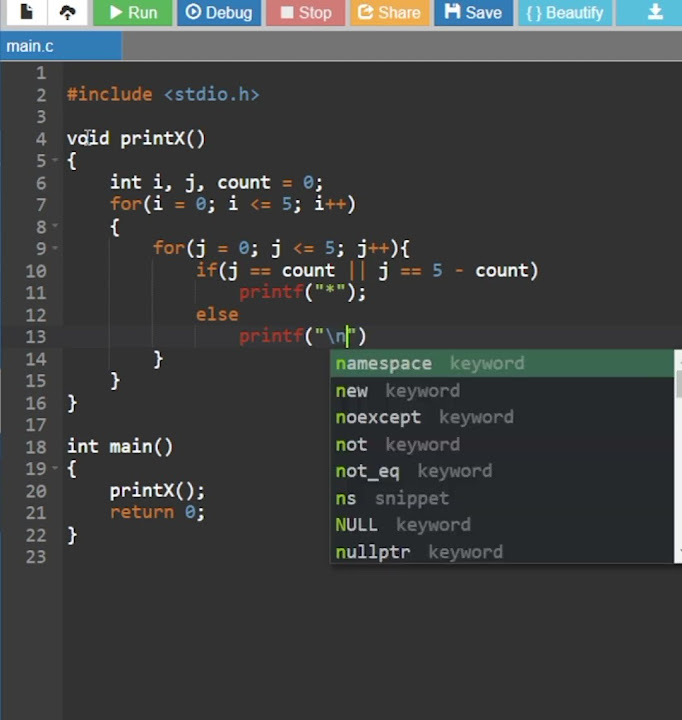 24 Programming For Beginners C Language Pattern Printing 💫 Alphabet X Using C Code