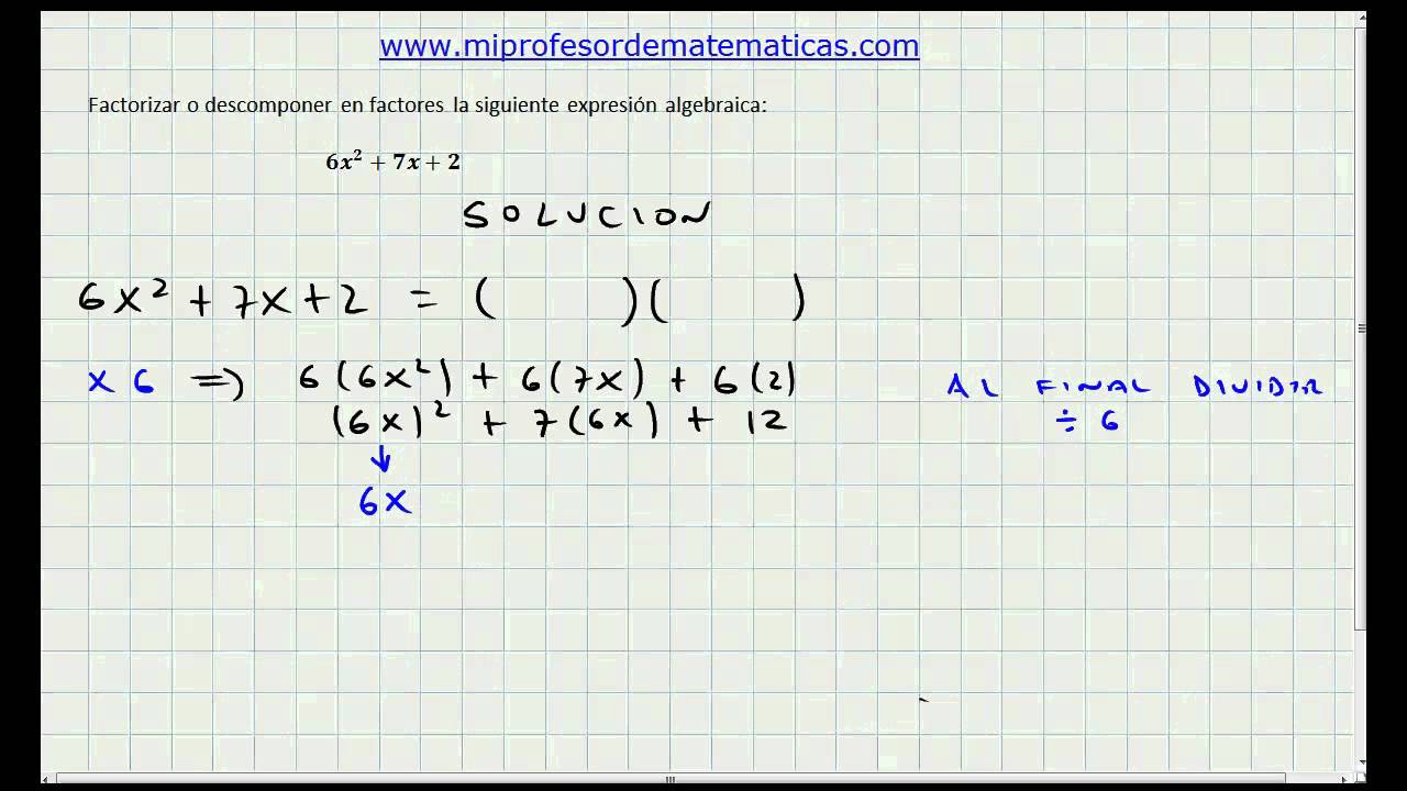 Factorizacion Trinomios - Algebra General - Video 009 - YouTube