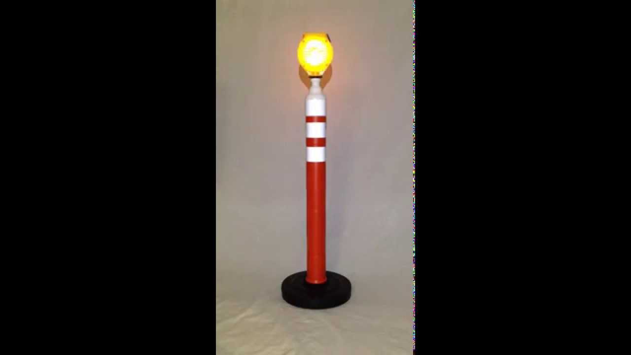 46" Portable Delineator Post w/Solar LED Flasher Light - YouTube
