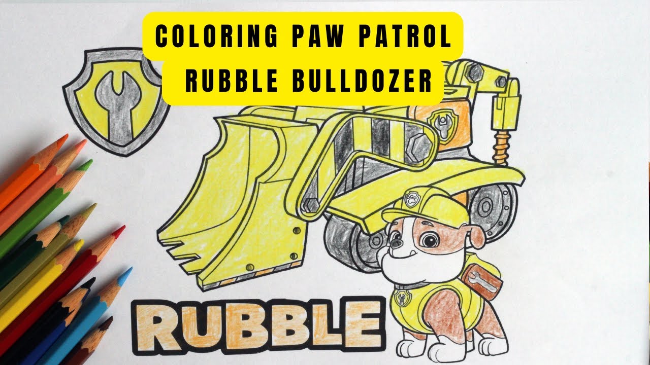Rubble Bulldozer - paw patrol coloring pages - YouTube