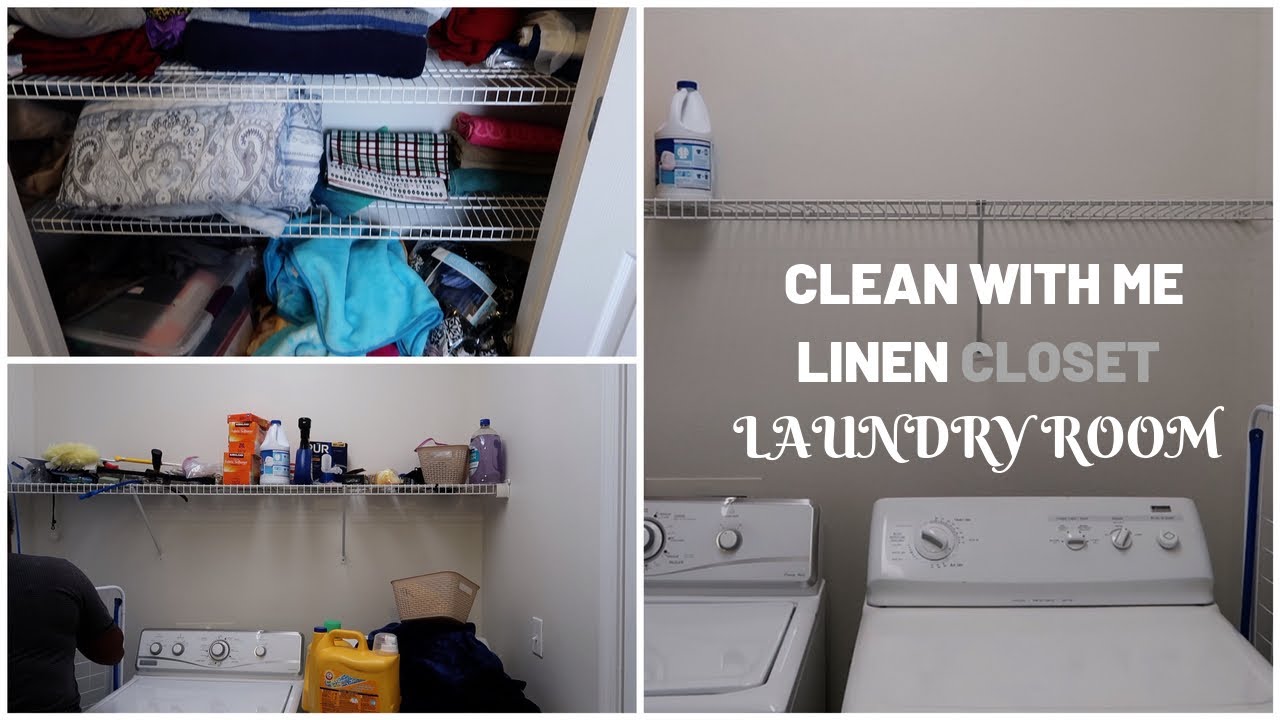 Clean With Me| Linen Closet, Laundry Room Declutter - YouTube