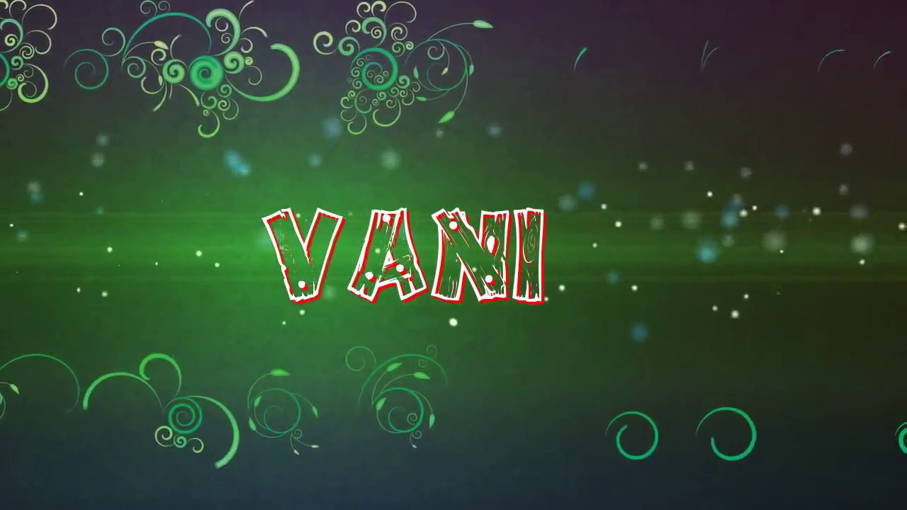 Vani name animation - YouTube