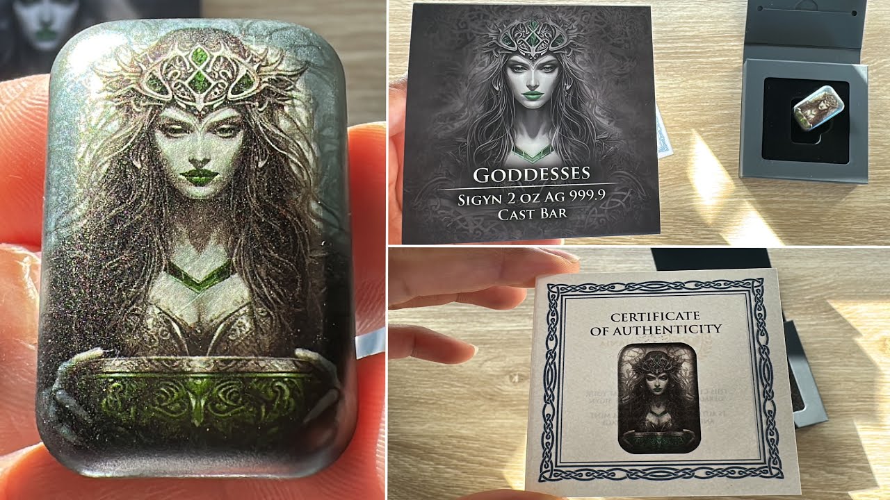 Germania Mint Goddess Series: Sigyn 2 oz Cast Silver Bar - YouTube