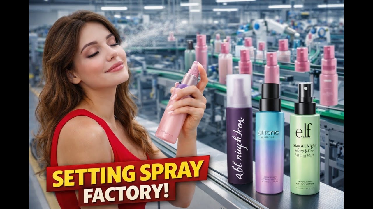 How Is Setting Spray Made in a Makeup Factory? | Full Manufacturing ...