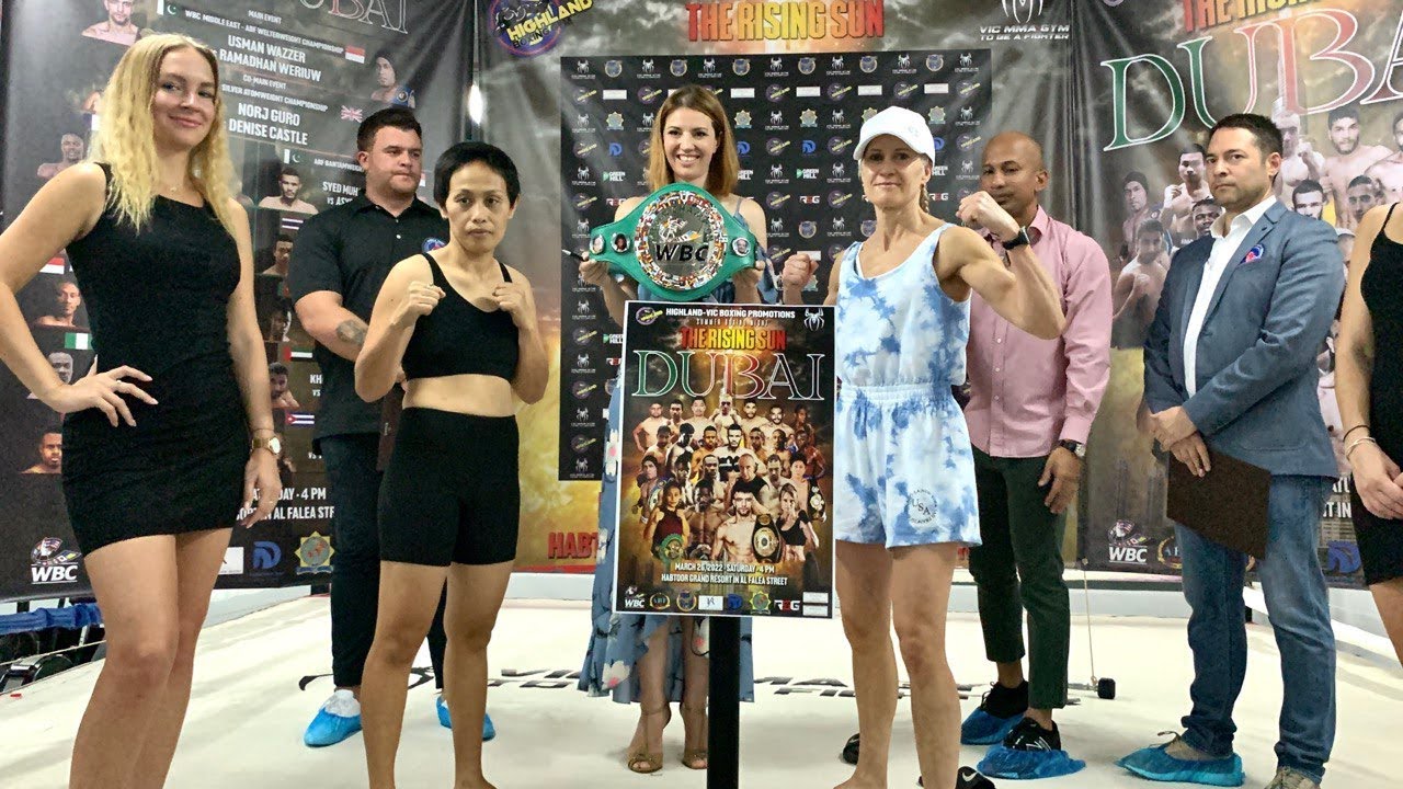 WEIGH IN / THE RISING SUN: DUBAI Boxing / 5 CHAMPIONSHIP FIGHTS / 11 ...