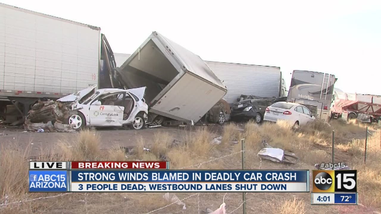 Strong winds blamed in deadly car crash - YouTube