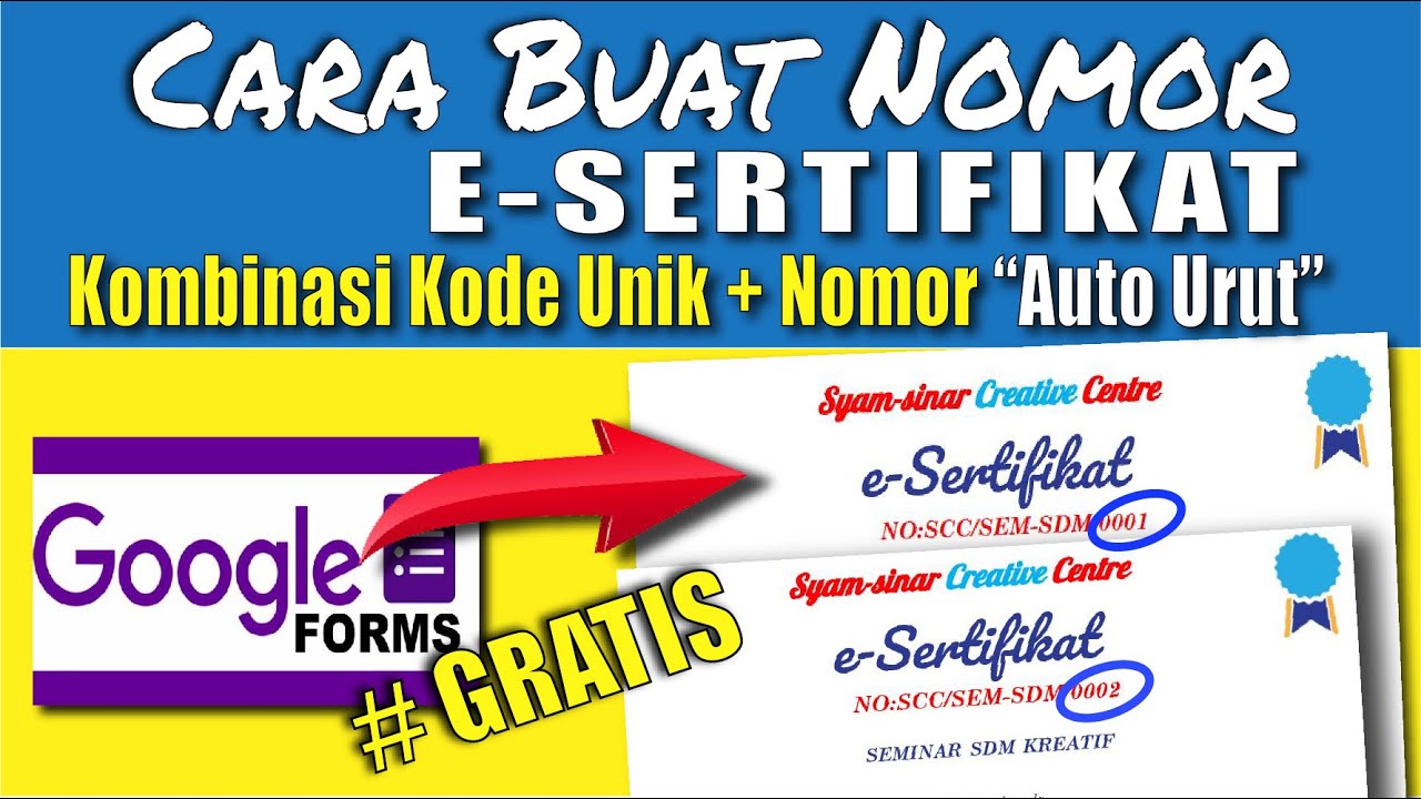 Cara Buat Nomor E-Sertifikat Kombinasi Kode Unik + Nomor Berurut ...